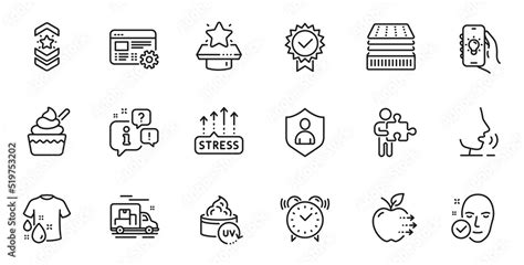 Outline Set Of Ice Cream Puzzle And Food Delivery Line Icons For Web Application Talk