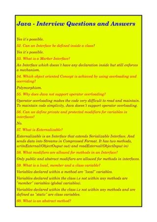 Core Java Interview Questions And Answers PDF