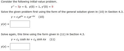Solved Consider The Following Initial Value Problem Y 5y
