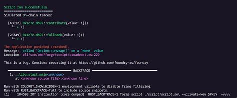 Called Option Unwrap On A None Value Issue Foundry Rs