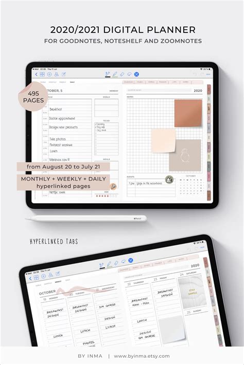 Mid Year Digital Planner 2021 2022 Goodnotes Ipad Planner 8EA