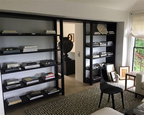 Streamline Built In Ebonized Oak Bookcases MDM Design Studio