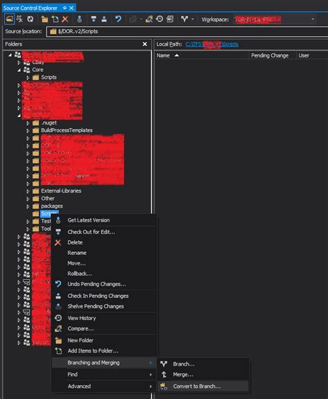 Version Control Tfs Branch Considerations For Sharing Scripts Across