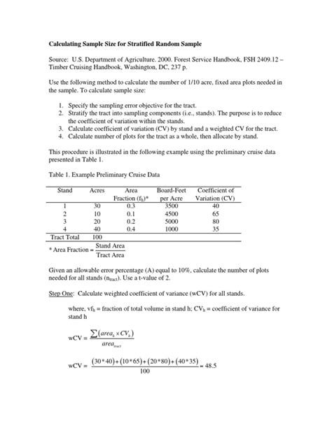 Pdf Calculating Sample Size For Stratified Random Sample Dokumentips