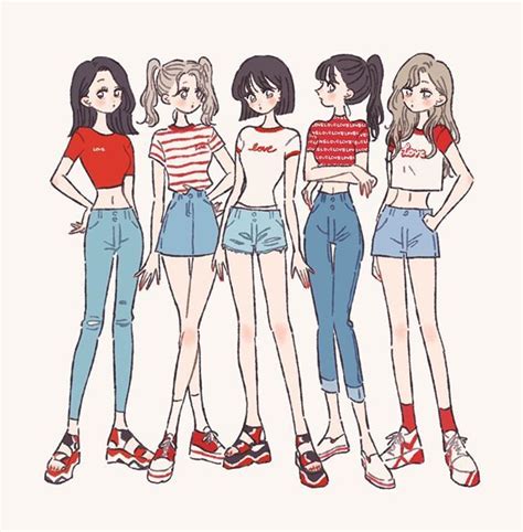 ヒョウ柄 イラストillustration 女の子 アニメの服を描く 韓国 可愛い イラスト キュートなアート