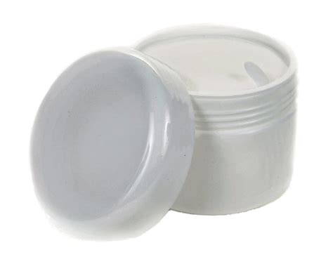 Vivaplex 12 White 4 Oz Cosmetic Jars With Inner Liners