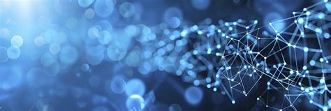 Abstract Blue Technology Background With Glowing Connections And Dots On Dark Abstract