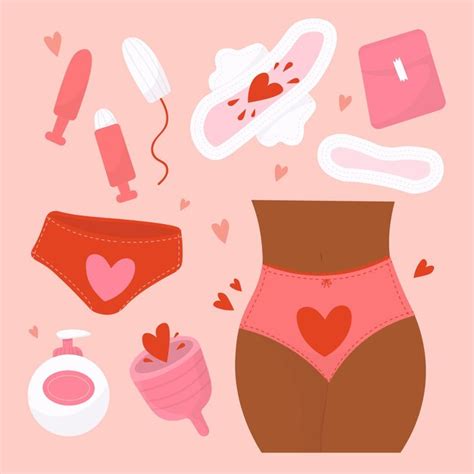 Free Vector Feminine Hygiene Products Set