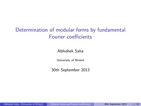 Determination Of Modular Forms By Fundamental Fourier Coefficients