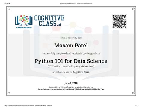 Python For Data Science Course Completed With 100100 Ibmcertified