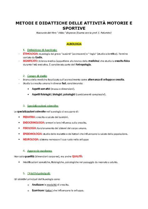 Metodi E Didattiche Delle Attività Motorie Anna Pompei Metodi E