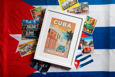 Premium Psd Frame With Cuban Aesthetic And Traditional Items