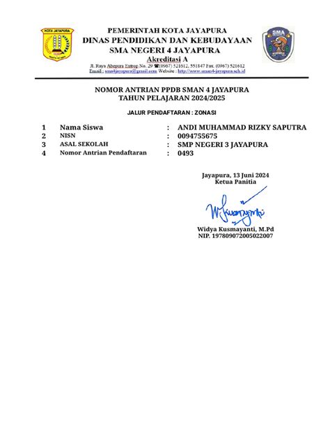 Ppdb Sman4 Jayapura Schid Pendaftaran Cetak Id 624andbiodata False