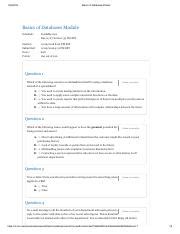 Basics Of Databases Module 11 26 2016 BasicsofDatabasesModule BasicsofDatabasesModule Schedule