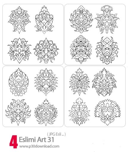 دانلود طرح اسلیمی گل Eslimi Art 31