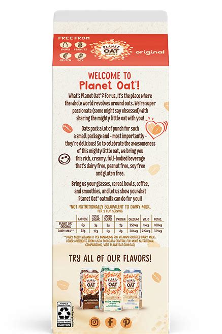 Planet Oat Milk Original Nutrition Order Cheapest Th