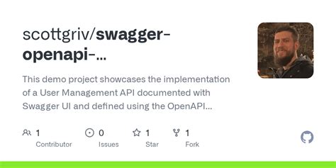 Github Scottgrivswagger Openapi Usermanagementdemo This Demo Project Showcases The