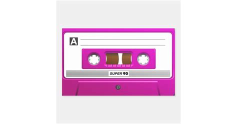 Pink Cassette Tape Rectangular Sticker Zazzle
