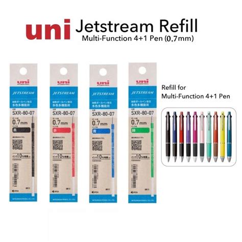 Uni Jetstream Ballpen Refill Sxr 80 07 07mm 4colors Blackredblue