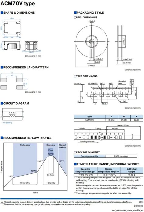 Acm V Pl Tl Common Mode Chokes Filters V A Mohms Aec Q Wave Filters Buy