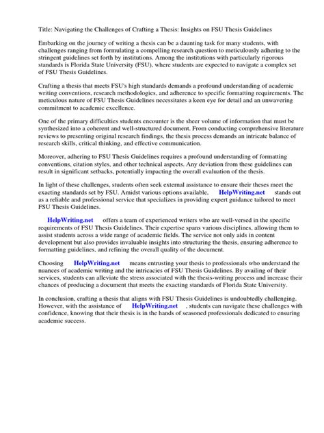 Fsu Thesis Guidelines Pdf Thesis