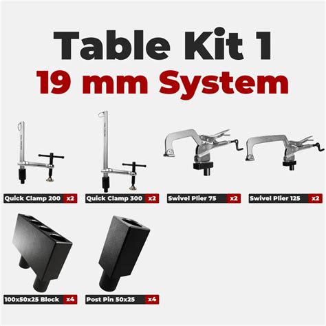 Table Kit 1 19 Mm System