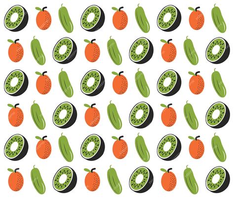Premium Vector Hand Drawn Fruits And Vegetables Seamless Pattern