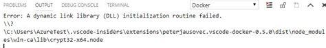 Show Error Messages After Installing And Reloading Docker Extension