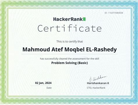 Mahmoud Elrashedy On Linkedin Hackerrank Hackerrankcertified
