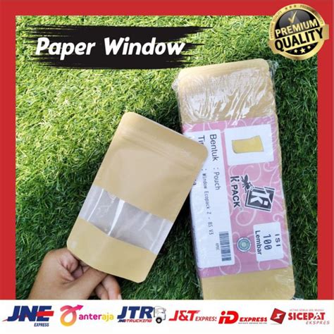 Jual STANDING POUCH PAPPER WINDOW X STANDING POUCH COKLAT STANDING WINDOW ECER Shopee