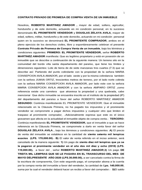 Contrato Privado De Promesa De Compra Venta De Un Inmueble 20