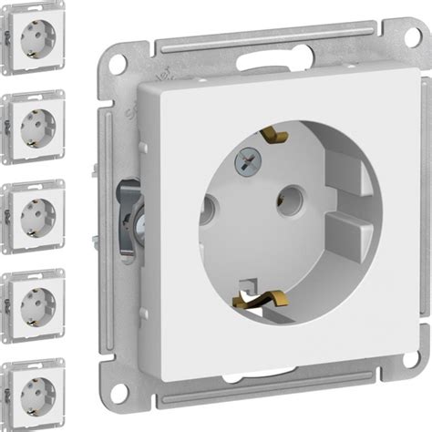 Механизм розетки Schneider Electric AtlasDesign с заземлением белый ...