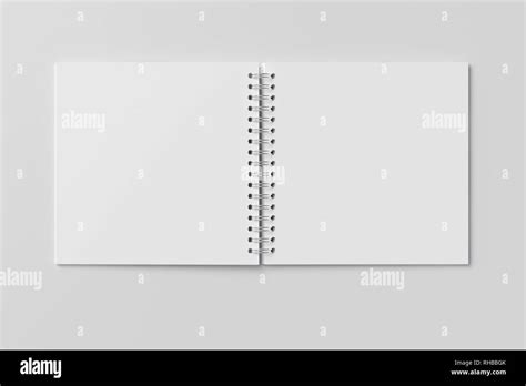 Blank Open Square Spiral Notepad On White Background With Clipping Path Around Notebook Pages