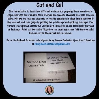 Graphing Linear Equations Foldable For Interactive Notebook By Bailey S Corner