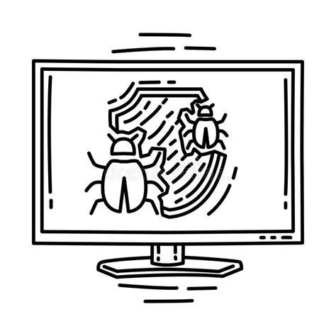 Virus Computer Icon Doodle Hand Drawn Or Outline Icon Style Stock Vector Illustration Of