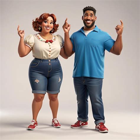 Premium Photo A Man And Woman In Blue Shirts And Jeans One Is