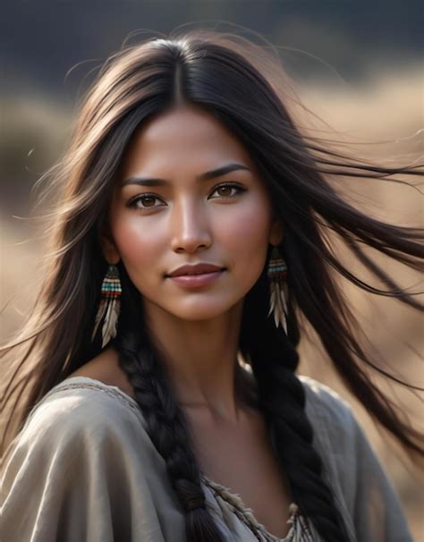 Premium Photo Portrait Of A Beautiful Asian Woman With Long Hair And