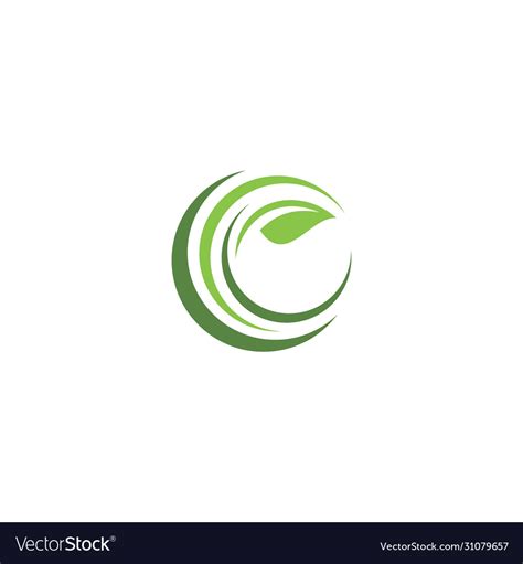 Eco Icon Green Leaf Isolated Royalty Free Vector Image