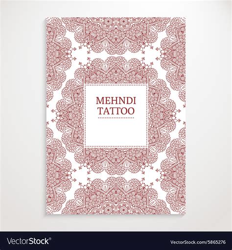 Poster Template Mehndi Design Royalty Free Vector Image