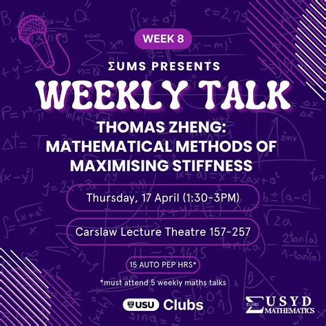 Sums 🌟 Week 8 Weekly Maths Talk 🌟 📄 Title Mathematical Methods Of
