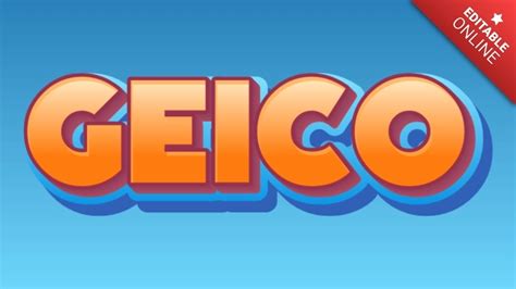 Geico 3D Videogame Azul Laranja Gerador De Efeitos De Texto