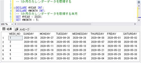 Sqlでカレンダーを取得する With Cte Sqlserver Mysql Johobase