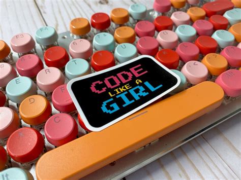 Code Like A Girl Sticker Technology Computer Science Etsy