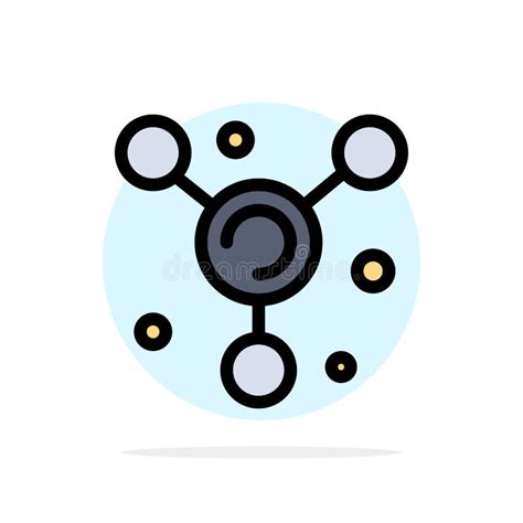 Atom Molecule Science Abstract Circle Background Flat Color Icon Stock Vector Illustration