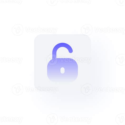 White Neumorphism Button Icon Unlock 24238921 Png