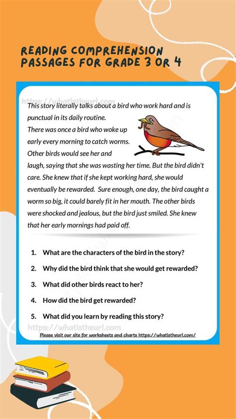 reading comprehension passages for grade 3 or 4 exercise 16