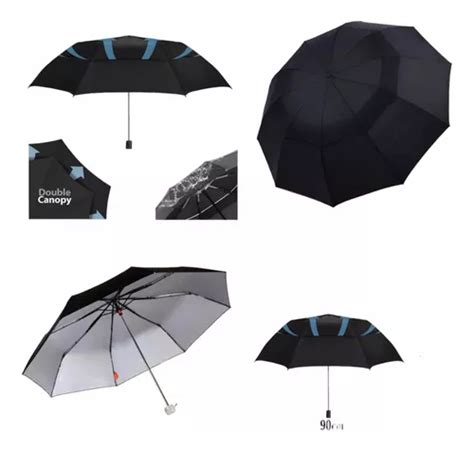 Sombrilla Paraguas De Cartera Umbrella Filtro Uv Negro Cuotas Sin Inter S