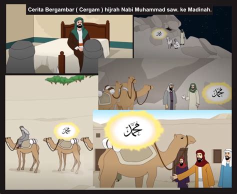 Cerita Bergambar Cergam Dan Intisari Cerita Kisah Perjalanan Hijrah Nabi Muhammad SAW Ke