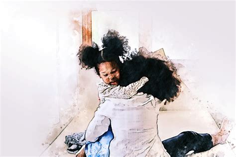 두 아프리카 소녀 형제는 수채화 그림 배경에 휴일 동안 침실에서 재미와 애타게 아이에 대한 스톡 사진 및 기타 이미지 아이