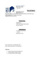 CSE Post Lab Report 2 Docx EAST WEST UNIVERSITY Department Of CSE